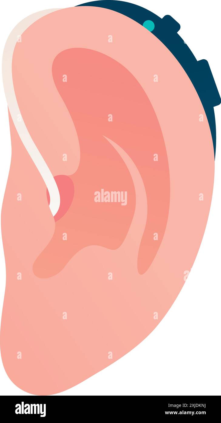 Ear Hearing Aid vector illustration isolated on white background Stock ...