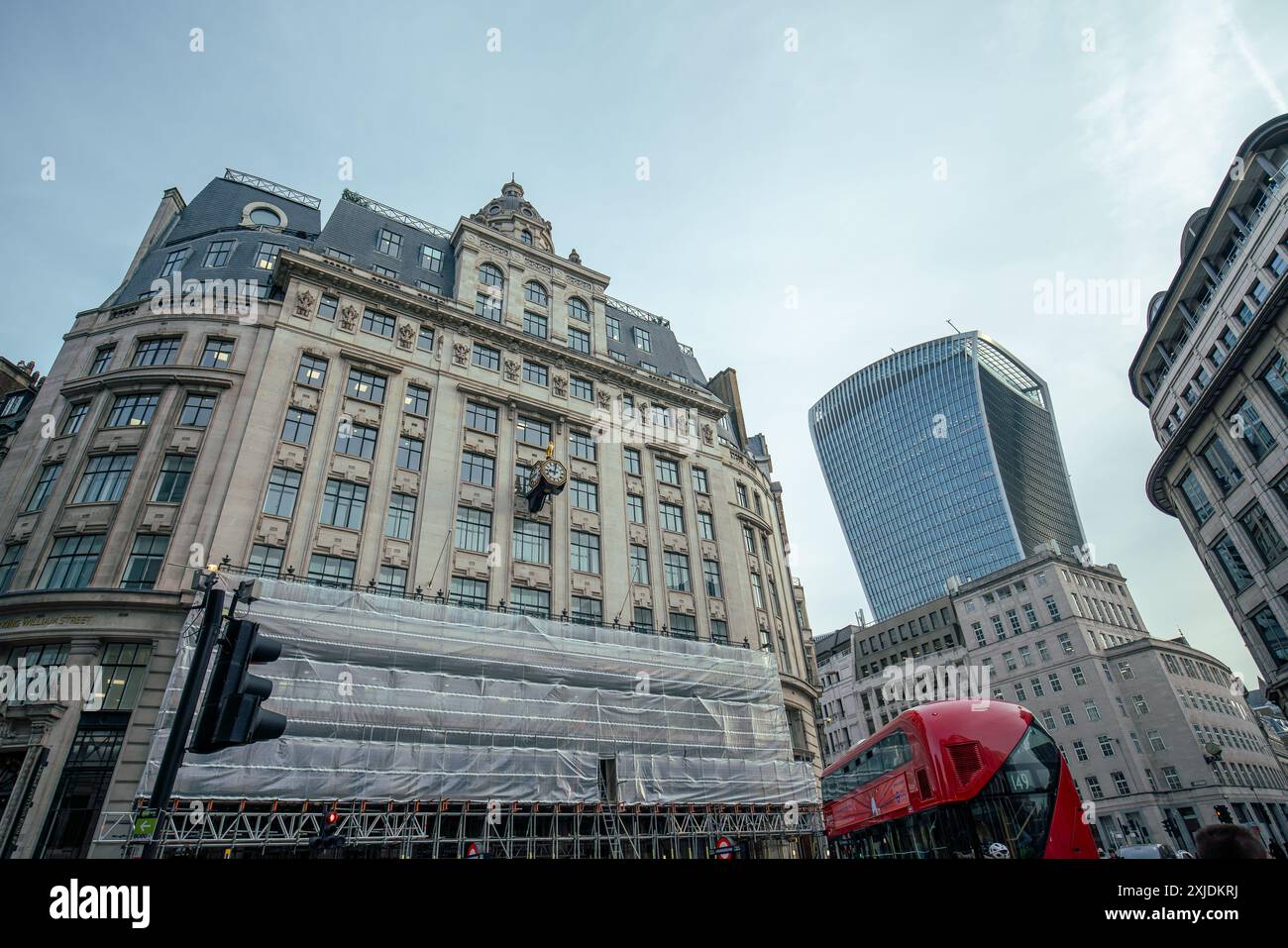 London, Oct 09, 2023: A busy street scene in London with a mix of ...