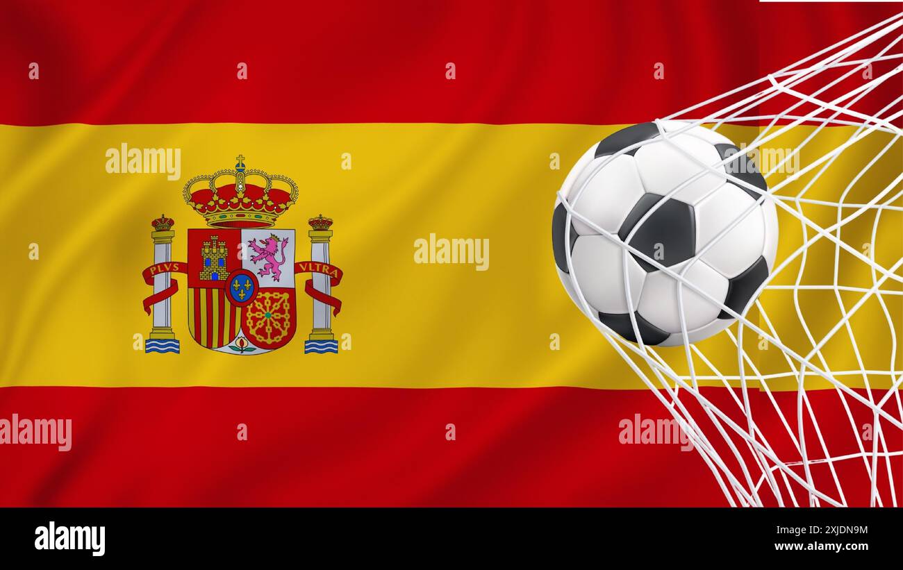 Football ball with the national flag of Spain. Flag of Spain ...