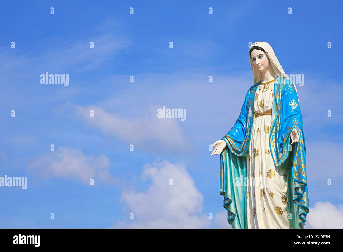 Gorgeous Sculpture of Saint Mary, the Holy Mother of God on Sunlight ...