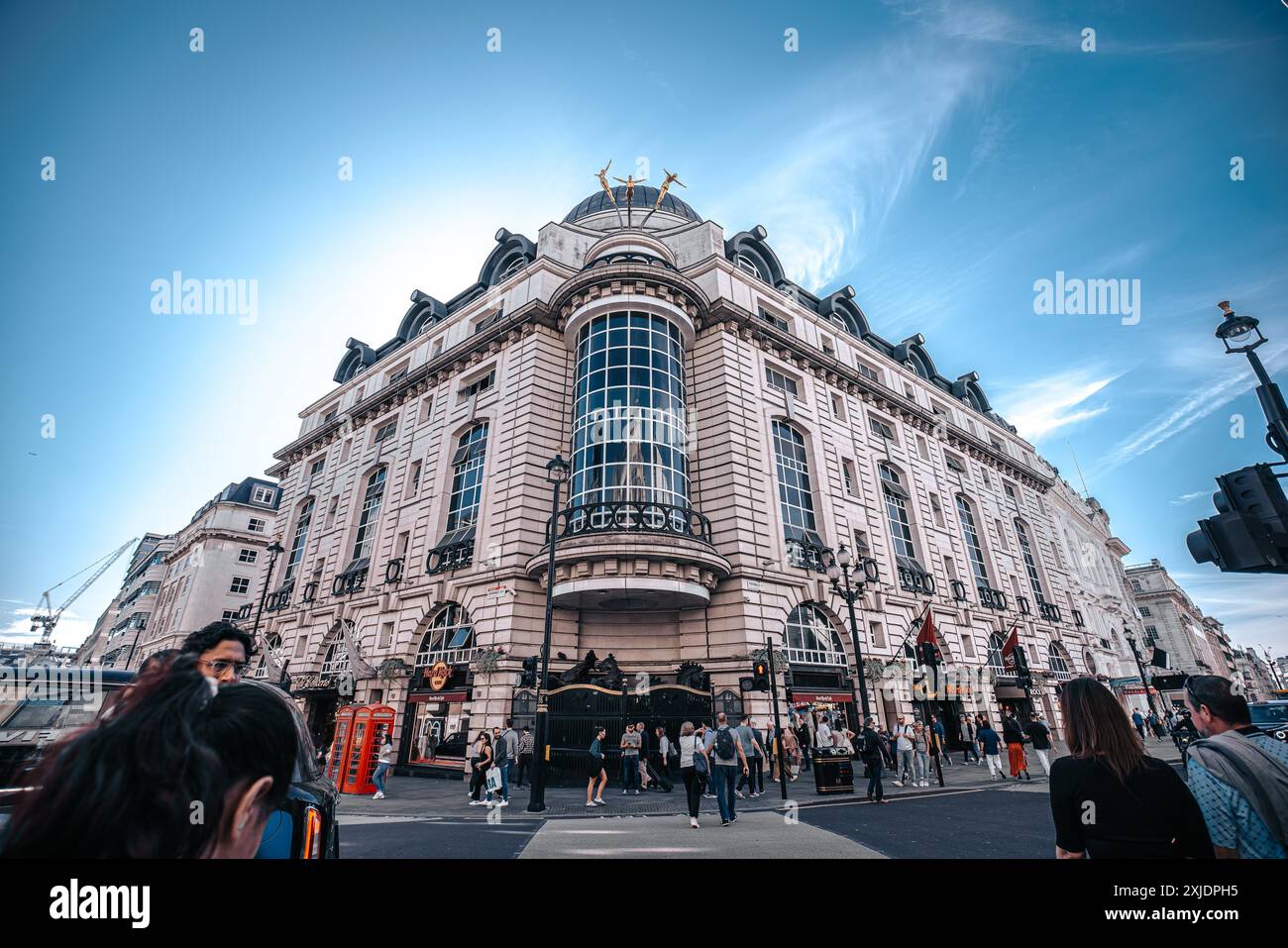 London, UK - October 10, 2023 : A bustling street in London, UK, with a ...