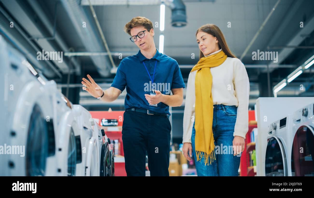 Female tech washing machine hi-res stock photography and images - Alamy