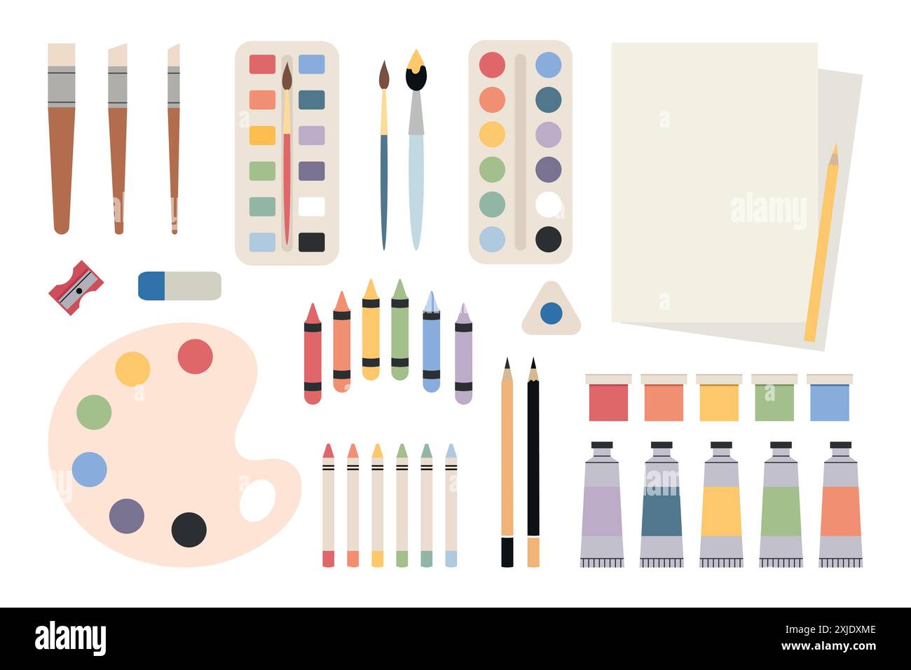 Pencils watercolor paper brush Stock Vector Images - Alamy