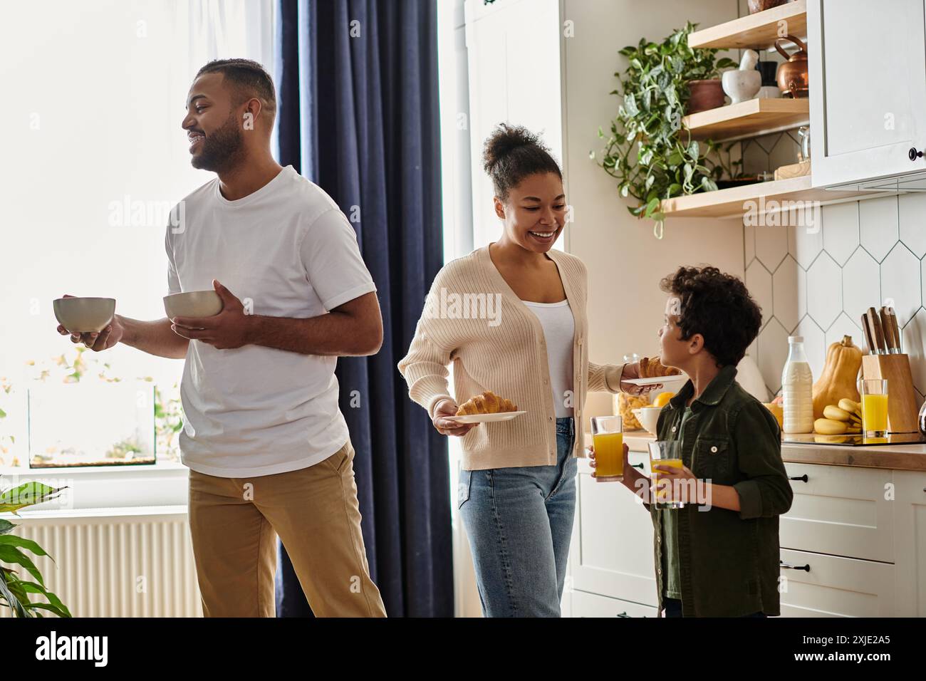 Happy african american siblings grandparents hi-res stock photography ...