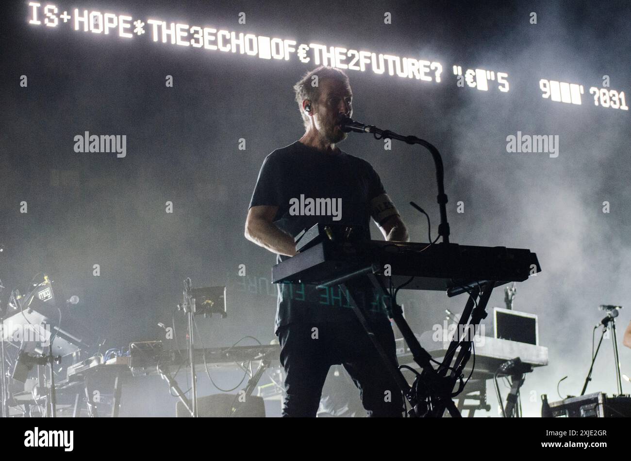 Robert "3D" Del Naja of Massive Attack performing at Release Athens ...