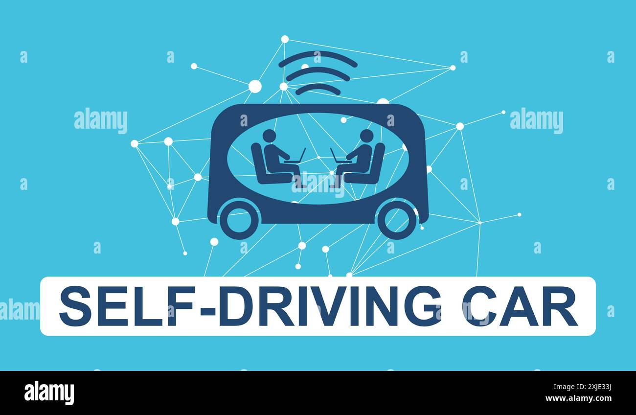 Illustration of a self-driving car concept Stock Photo - Alamy
