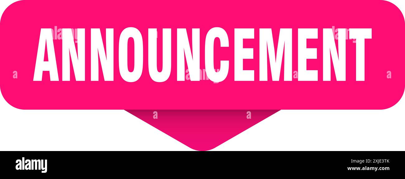 announcement sticker. announcement sign on transparent background ...