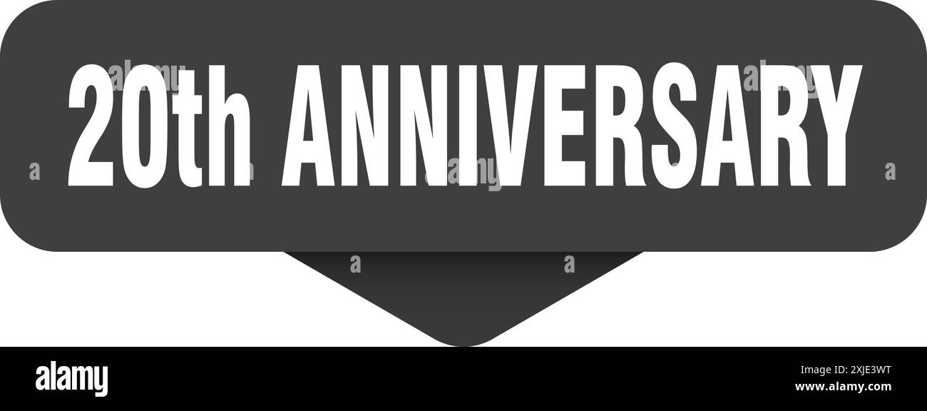 20th anniversary sticker. 20th anniversary sign on transparent ...