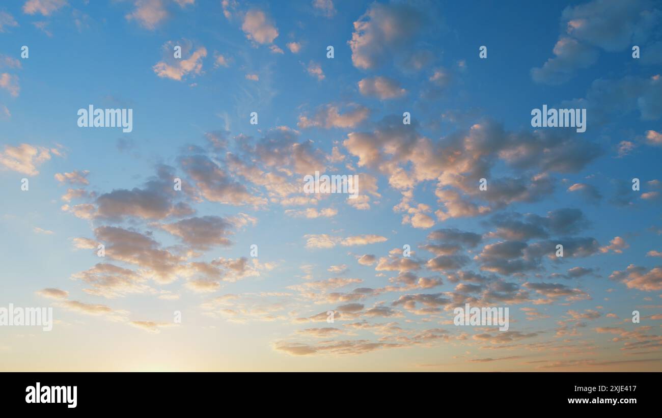 Time lapse. Fiery sunset clouds sky. Clear very nice soft deep blue sky ...