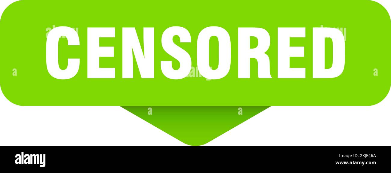 censored sticker. censored sign on transparent background. rectangular ...