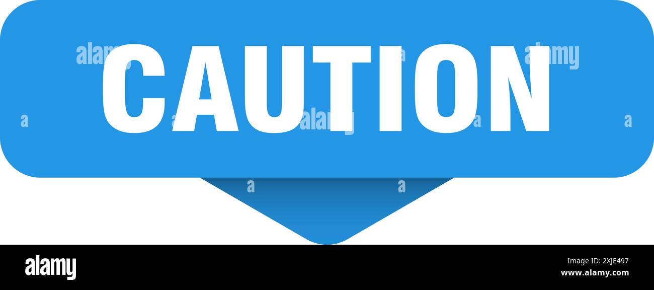 caution sticker. caution sign on transparent background. rectangular ...