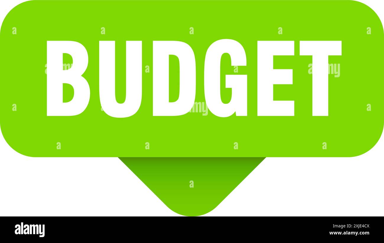 budget sticker. budget sign on transparent background. rectangular ...