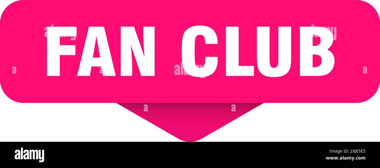 fan club sticker. fan club sign on transparent background. rectangular ...