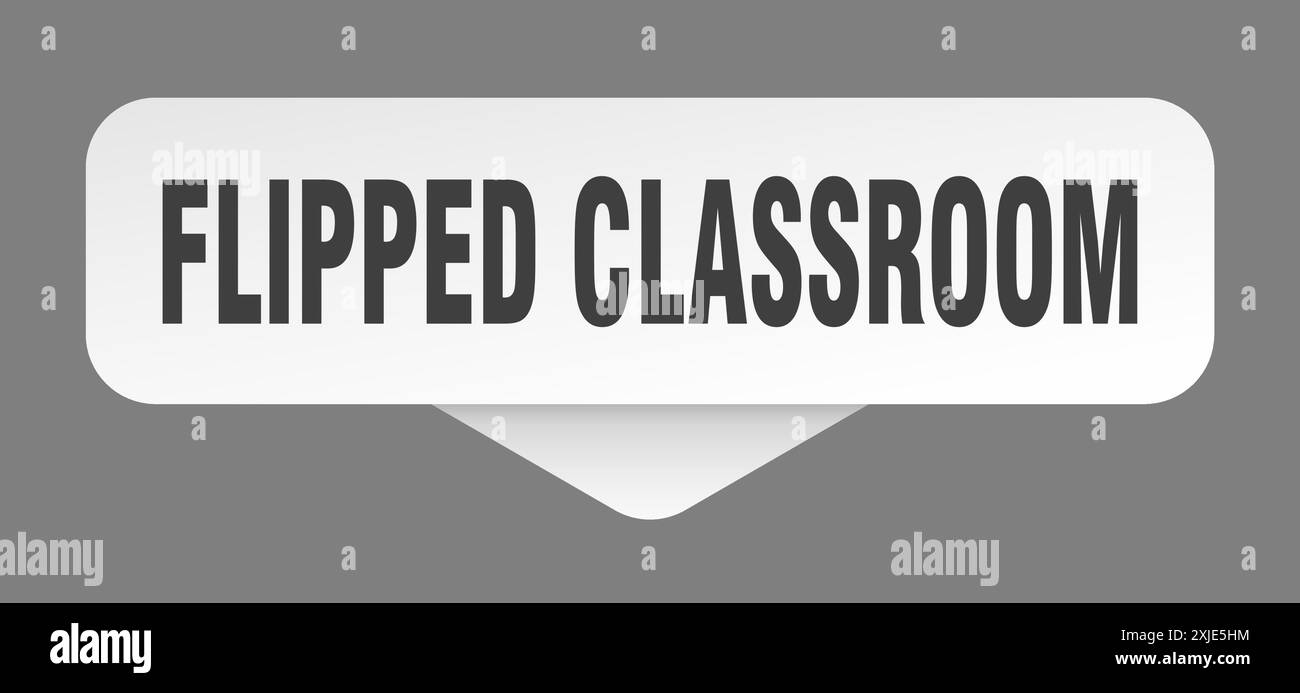 flipped classroom sticker. flipped classroom sign isolated on gray ...