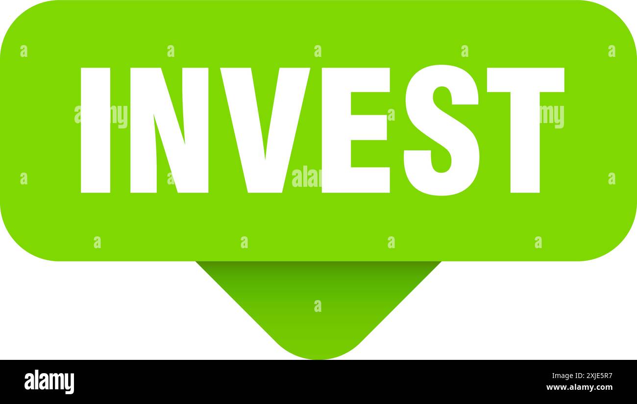 invest sticker. invest sign on transparent background. rectangular ...