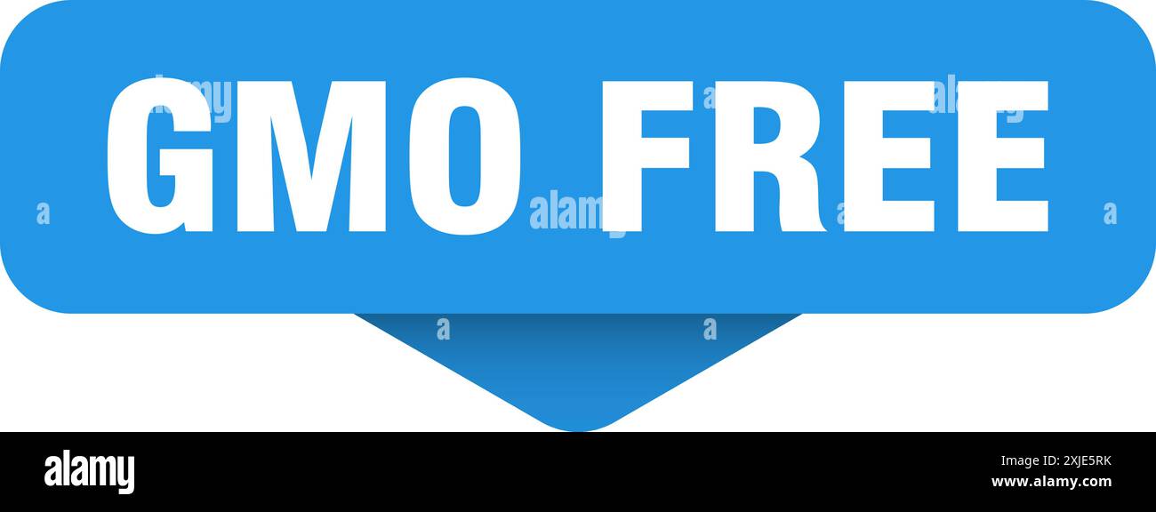 gmo free sticker. gmo free sign on transparent background. rectangular ...