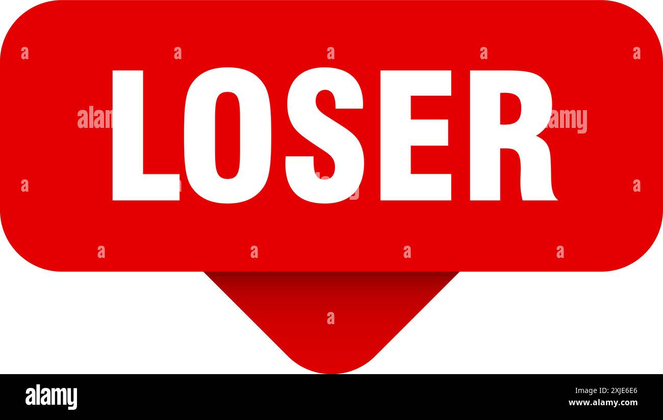 loser sticker. loser sign on transparent background. rectangular button ...