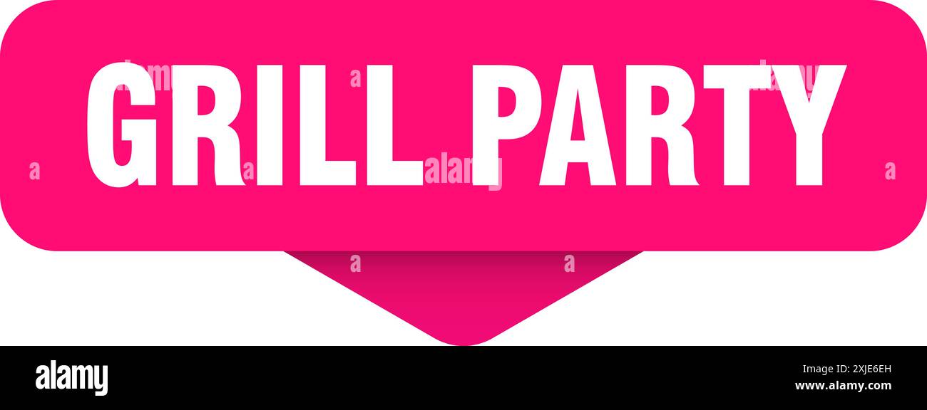 grill party sticker. grill party sign on transparent background ...