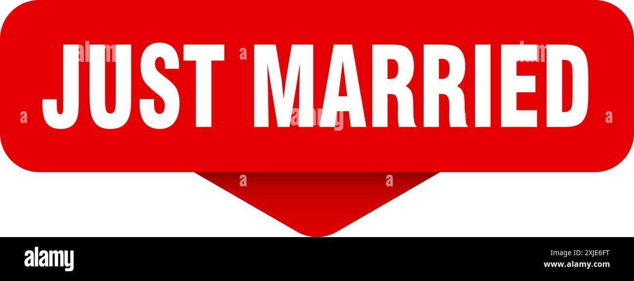 just married sticker. just married sign on transparent background ...