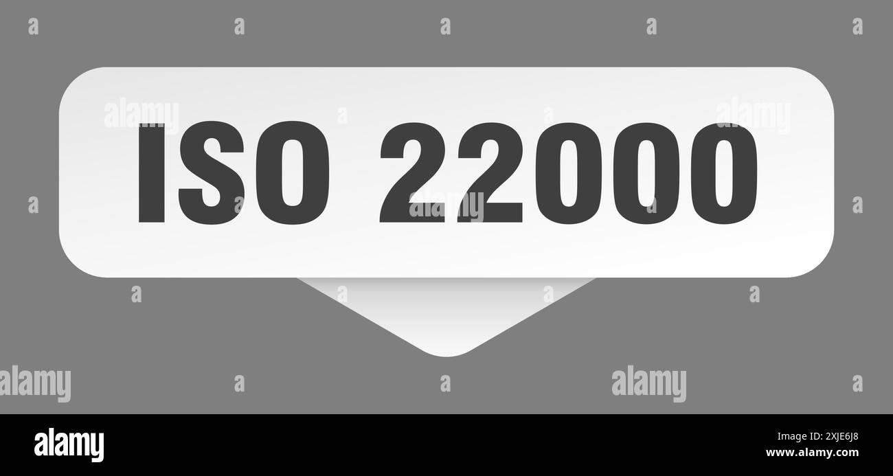 iso 22000 sticker. iso 22000 sign isolated on gray background ...