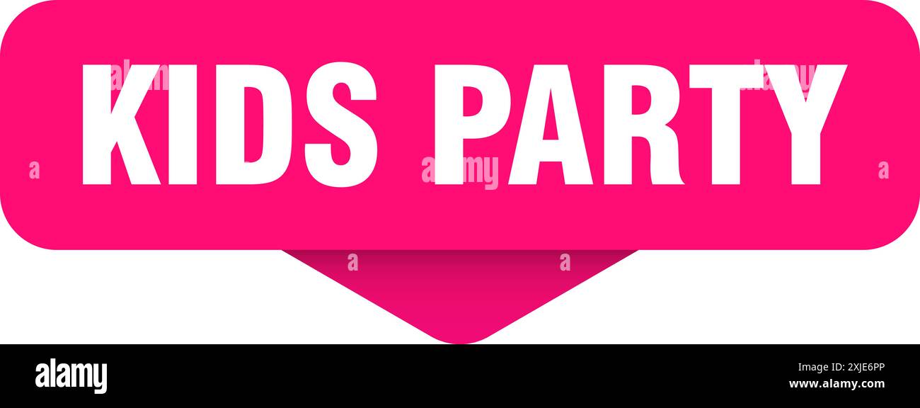 kids party sticker. kids party sign on transparent background ...