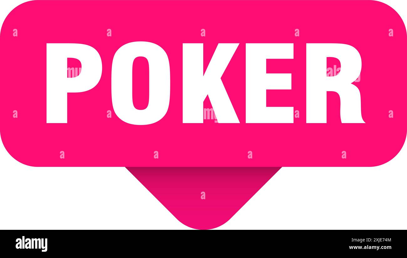 poker sticker. poker sign on transparent background. rectangular button ...