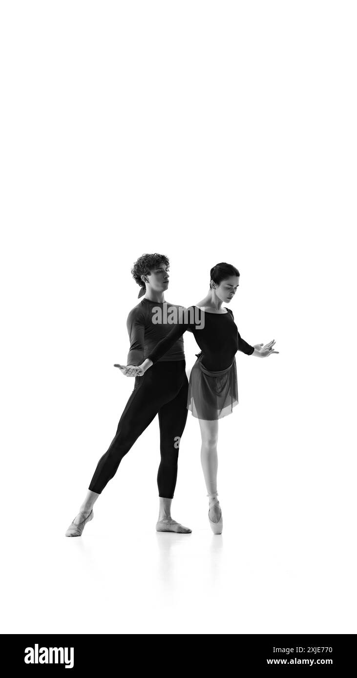 Young ballerina dance training Black and White Stock Photos & Images ...