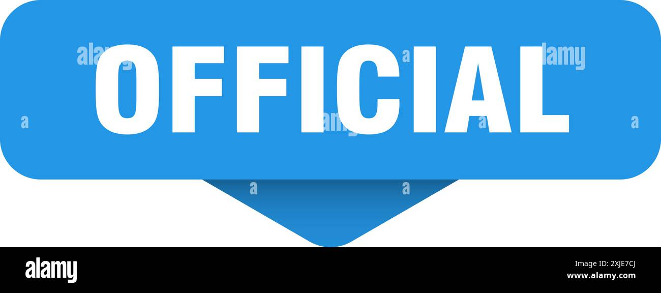 official sticker. official sign on transparent background. rectangular ...