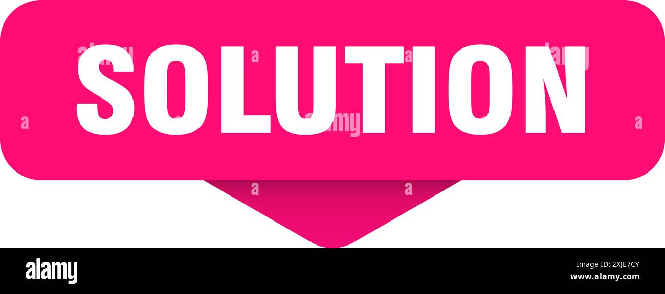 solution sticker. solution sign on transparent background. rectangular ...
