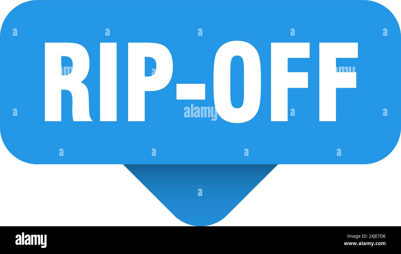 rip-off sticker. rip-off sign on transparent background. rectangular ...