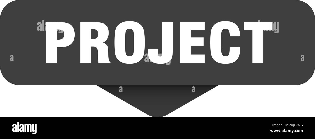 project sticker. project sign on transparent background. rectangular ...
