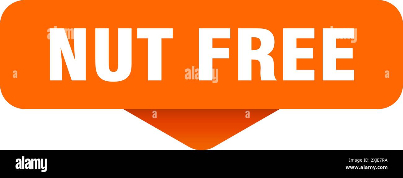 nut free sticker. nut free sign on transparent background. rectangular ...