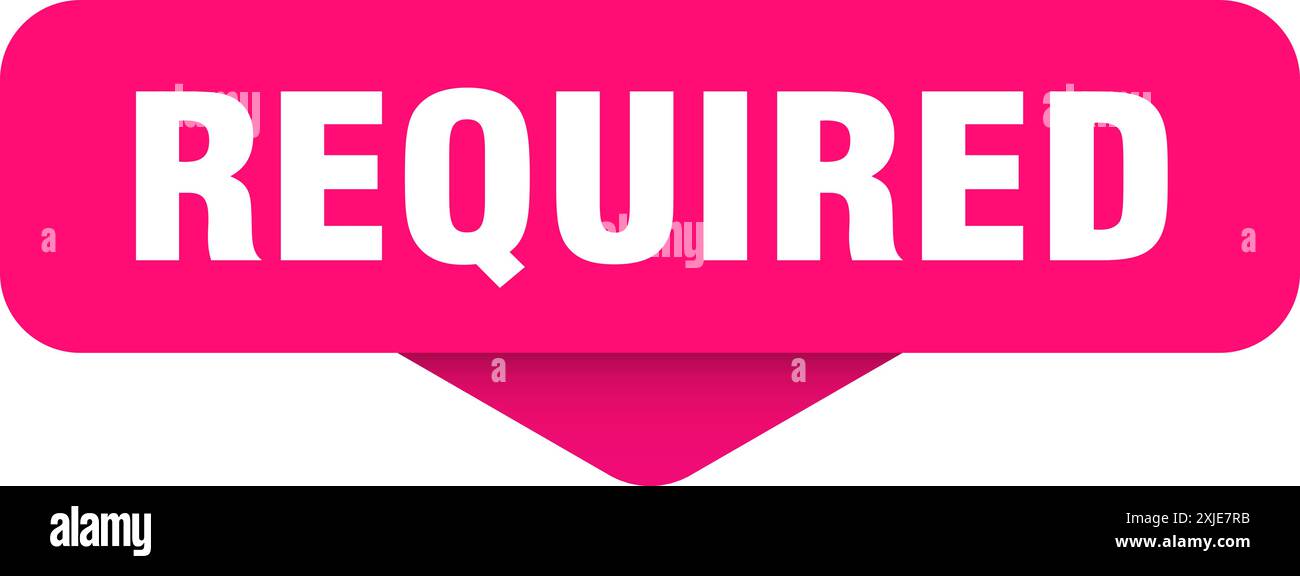 required sticker. required sign on transparent background. rectangular ...