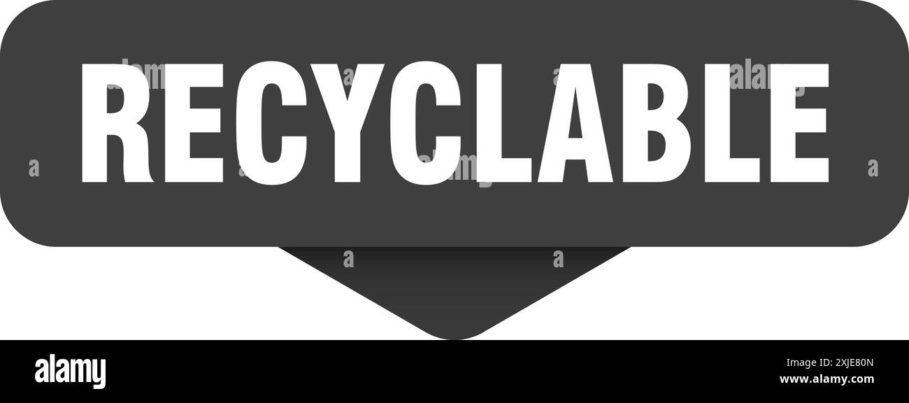 recyclable sticker. recyclable sign on transparent background ...