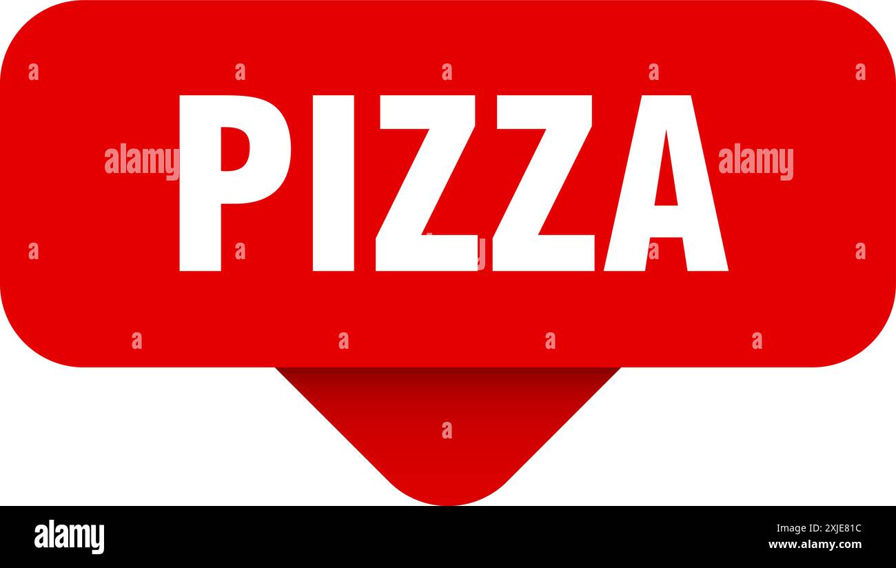 pizza sticker. pizza sign on transparent background. rectangular button ...