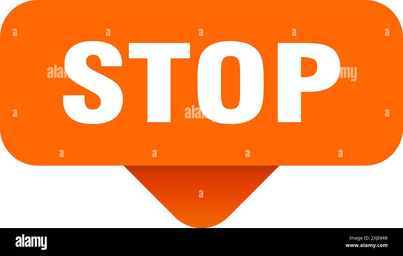 stop sticker. stop sign on transparent background. rectangular button ...