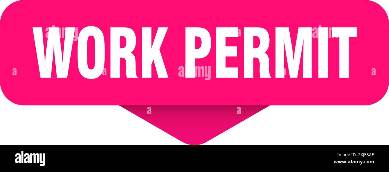 work permit sticker. work permit sign on transparent background ...