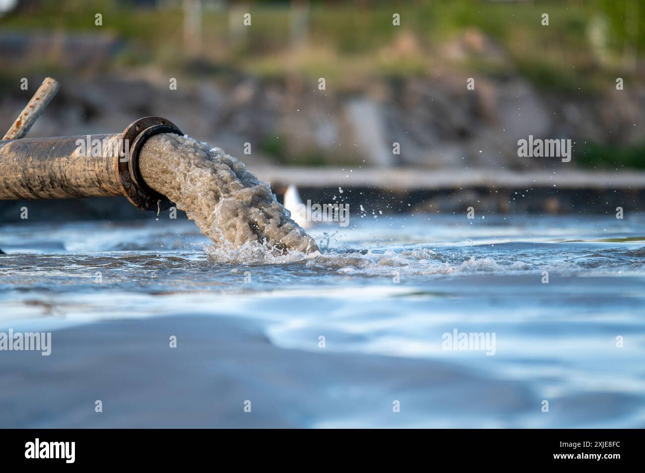 Beach restoration using a sand transfer system in Engure, Latvia Stock ...