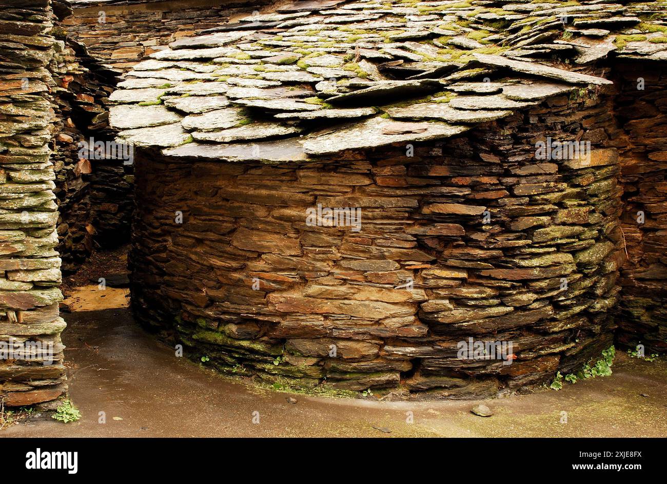 Rustic town of "Black Village route". Campillejo, Guadalajara, Spain ...