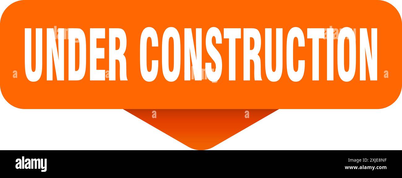 under construction sticker. under construction sign on transparent ...