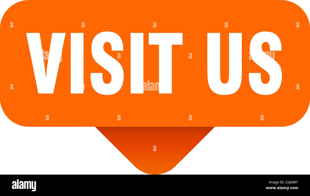 visit us sticker. visit us sign on transparent background. rectangular ...