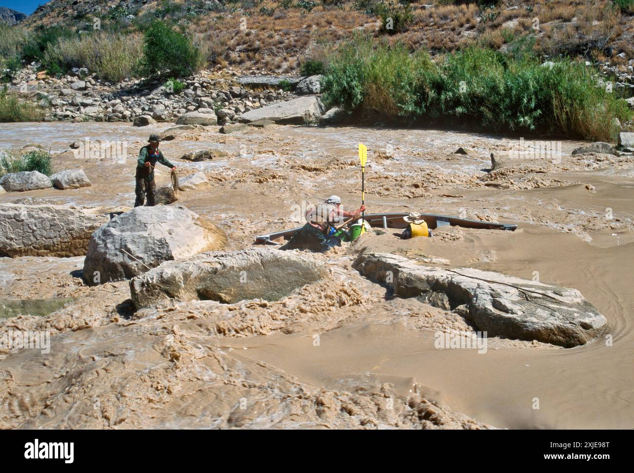 Canoe accident at Lower Madison Falls at Rio Grande, Bullis Canyon, The ...