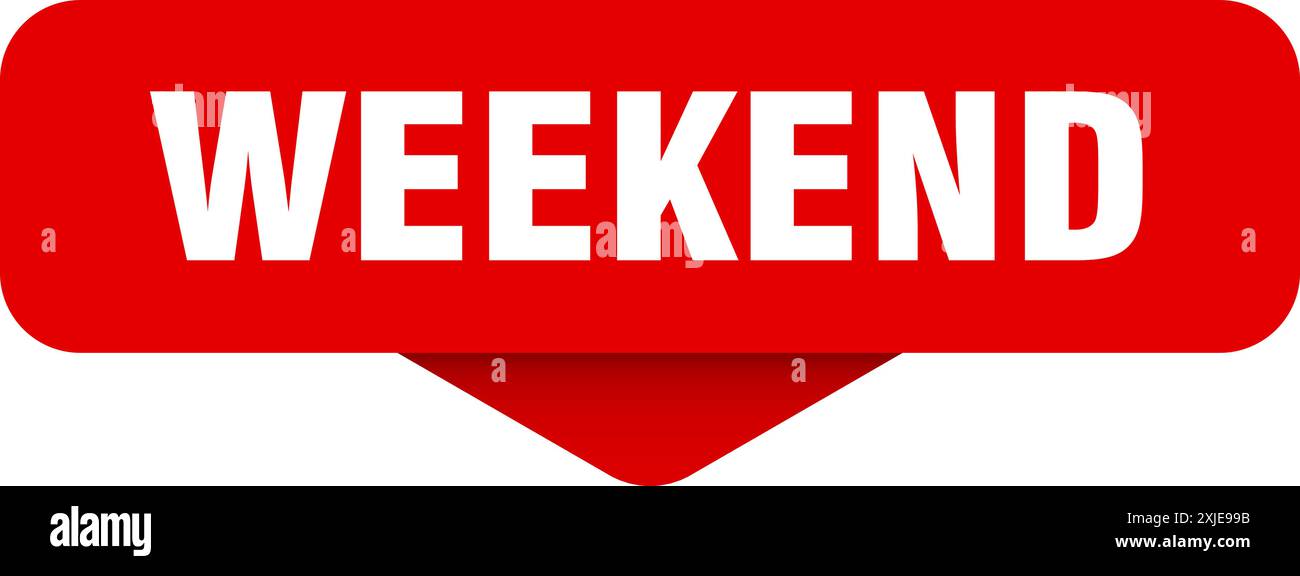 weekend sticker. weekend sign on transparent background. rectangular ...