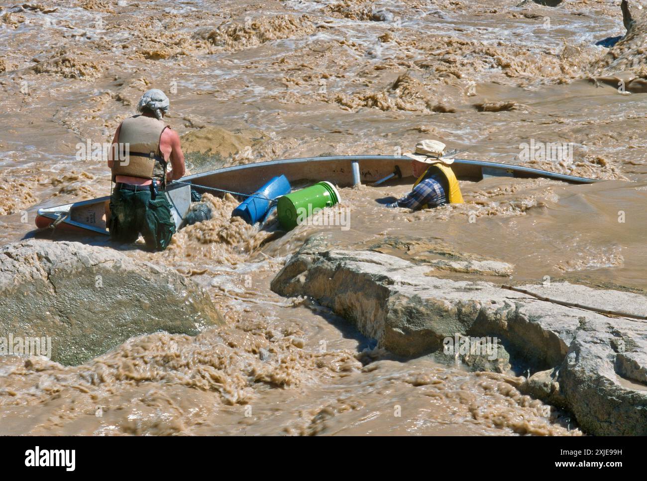 Canoe accident at Lower Madison Falls at Rio Grande, Bullis Canyon, The ...
