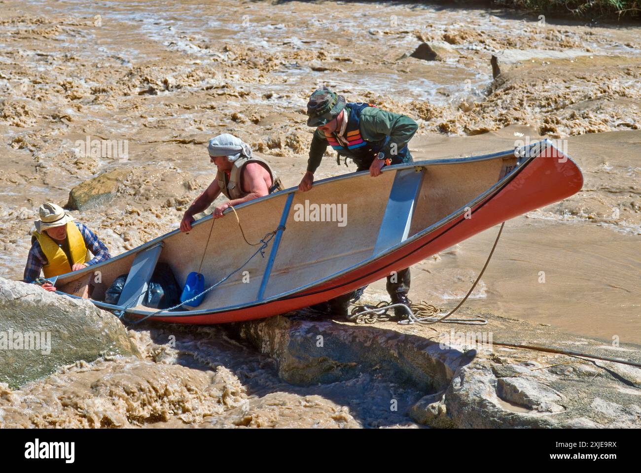 Canoe accident at Lower Madison Falls at Rio Grande, Bullis Canyon, The ...