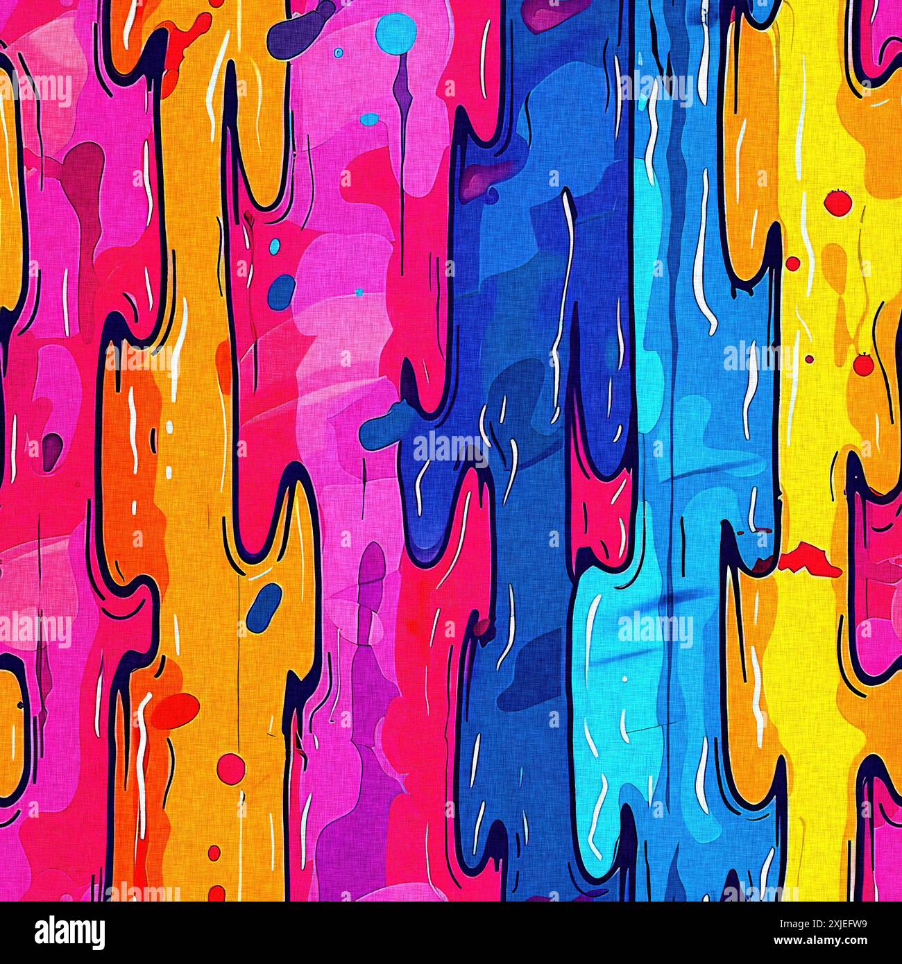 Fun dripping paint effect digital pattern with whimsical ink splodge ...