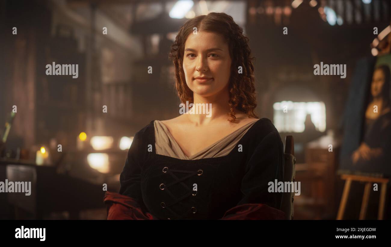 Renaissance Era Representation: Beautiful Young Woman Posing for a ...