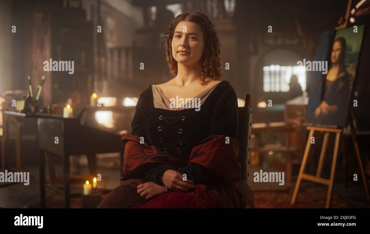 Renaissance Era Representation: Beautiful Young Woman Posing for a ...