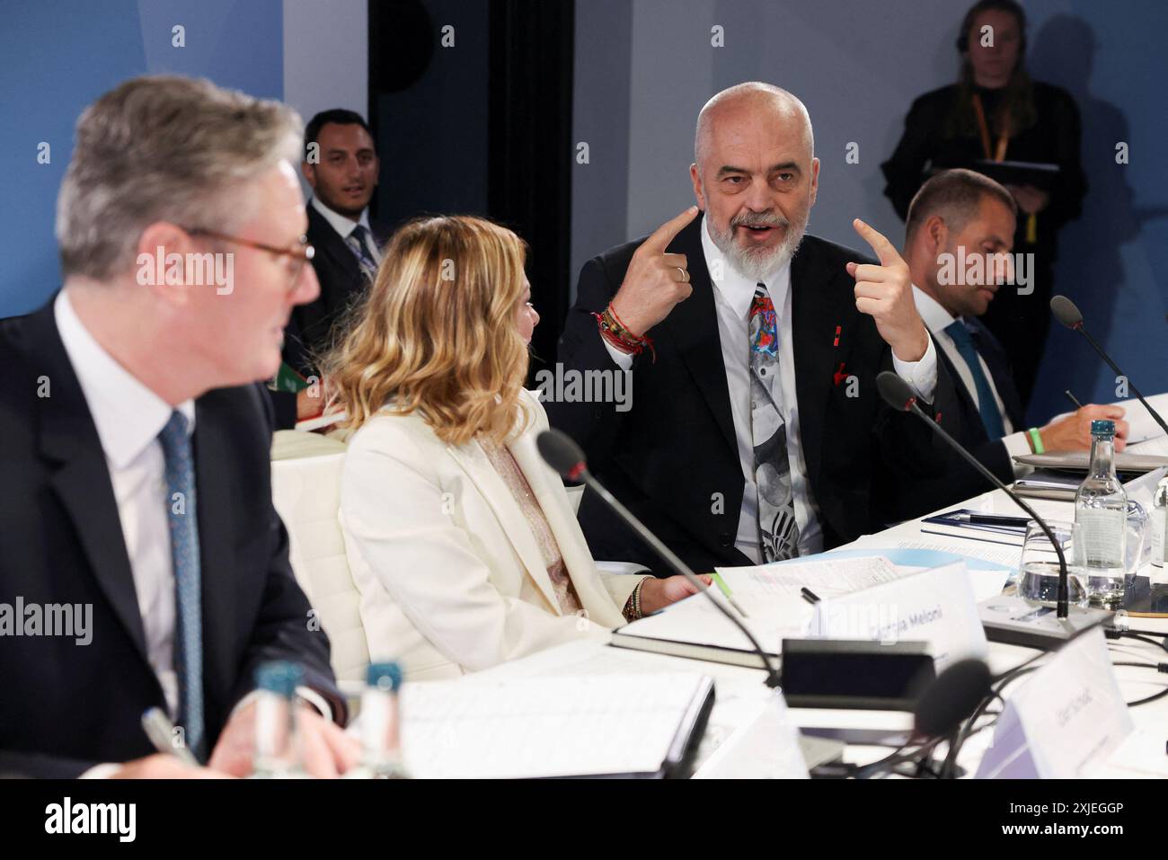 (left to right) Prime Minister Sir Keir Starmer, Italy's Prime Minister ...