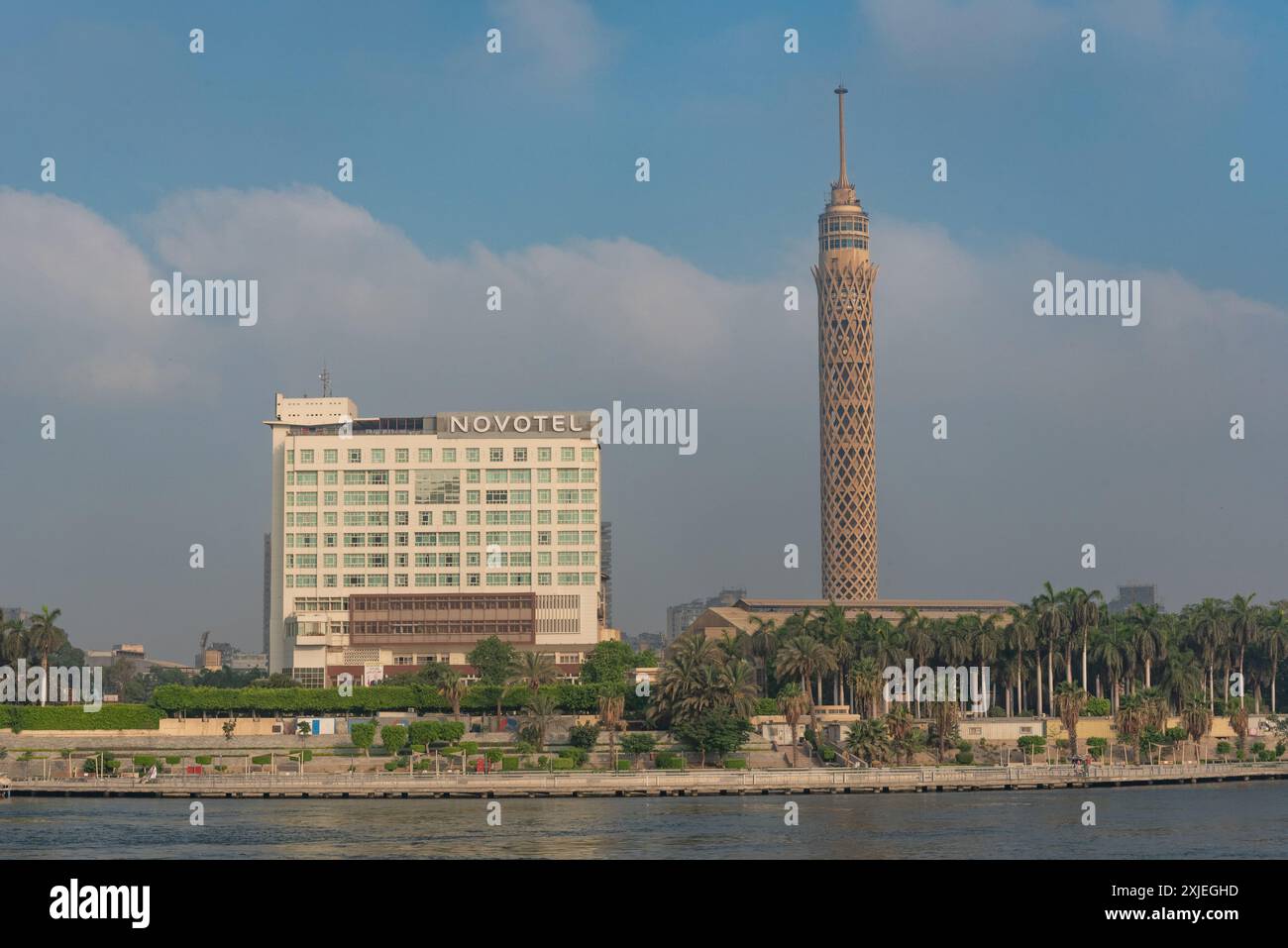 Cairo, Egypt. July 1st 2024 The Cairo Tower and Novotel in El Gezira ...